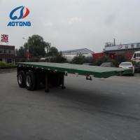 China Iron Truck Trailer Aotong Durable 20 Feet 40 foot Flatbed platform Semi Trailer Truck for sale