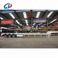 China Mechanical Suspension 18m 40ft 3 Axle Low Bed Semi Trailer for Caterpillar Excavator for sale