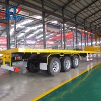 China 40ft 3axle Flatbed/Skeletal Container Trailers with Max Payload of 45T Steel Material for sale