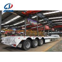 China Mechanical Suspension 18m 40ft 3 Axle Low Bed Semi Trailer for Caterpillar Excavator for sale