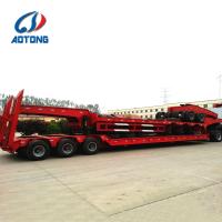 China Max Payload 45 100 Tons 3 Axles Low Bed Semi Trailer for Excavator in South Africa for sale