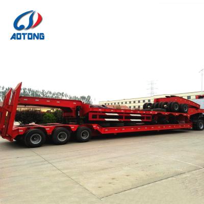 China Max Payload 45 100 Tons 3 Axles Low Bed Semi Trailer for Excavator in South Africa for sale