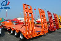 China Max Payload 45 100 Tons 3 Axles Low Bed Semi Trailer for Excavator in South Africa for sale