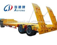 China Max Payload 45 100 Tons 3 Axles Low Bed Semi Trailer for Excavator in South Africa for sale