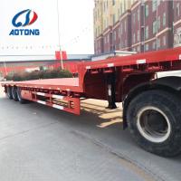 China 3 Axle Lowbed Truck Low Bed Flatbed Semi Trailer for Transporting Cargo and Excavator for sale