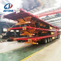 China 3 Axle Lowbed Truck Low Bed Flatbed Semi Trailer for Transporting Cargo and Excavator for sale