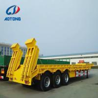 China 3 Axle Lowbed Truck Low Bed Flatbed Semi Trailer for Transporting Cargo and Excavator for sale