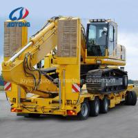 China Truck Trailer Excavator Transporting Gooseneck Lowbed 3 Axles 60ton Low Bed Trailer with Ladder for sale