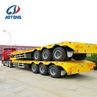 China Truck Trailer Excavator Transporting Gooseneck Lowbed 3 Axles 60ton Low Bed Trailer with Ladder for sale