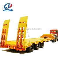 China Truck Trailer Excavator Transporting Gooseneck Lowbed 3 Axles 60ton Low Bed Trailer with Ladder for sale