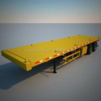 China JUYUAN 55 Ton Tri Axis/2 Axles 40ft Used Flatbed Container Trailer Dependable Certificate for sale