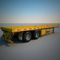China JUYUAN 55 Ton Tri Axis/2 Axles 40ft Used Flatbed Container Trailer Dependable Certificate for sale