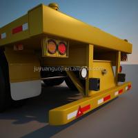 China JUYUAN 55 Ton Tri Axis/2 Axles 40ft Used Flatbed Container Trailer Dependable Certificate for sale