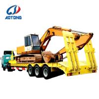 China Transport Heavy Equipment Conveniently with Aotong Mechanical Folding Low Bed Trailer for sale