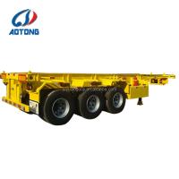 China Aotong 20Ft 40Ft Container Frame Skeletal Semi Trailer with Fuwa Bpw Optional 13tons Axle for sale