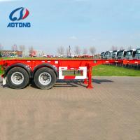 China Aotong 20Ft 40Ft Container Frame Skeletal Semi Trailer with Fuwa Bpw Optional 13tons Axle for sale