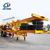 China Aotong 20Ft 40Ft Container Frame Skeletal Semi Trailer with Fuwa Bpw Optional 13tons Axle for sale