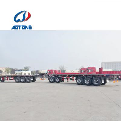 China 90tons Max Payload Superlink Flatbed Semi Trailer for 20 feet Container Transport for sale
