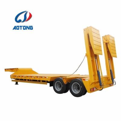 China NDRC Announced Enterprise low bed semi trailer with gooseneck and 2 axles in Nigeria for sale