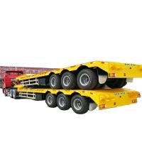 China 226 Batch Announcement Low Bed Semi Trailer with Dolly or Hydraulic Ramp or Car Lift for sale