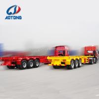 China Truck Trailer 3 Axles 40ft Container Chassis Trailer with Gooseneck or Straight Beam for sale