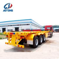 China Truck Trailer 3 Axles 40ft Container Chassis Trailer with Gooseneck or Straight Beam for sale