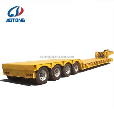 China Steel 4 Axle 60 Tons Draw Bar Hydraulic System Kit Parts Low Bed Semi Trailer Lowboy for sale