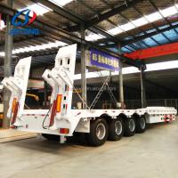 China Steel 4 Axle 60 Tons Draw Bar Hydraulic System Kit Parts Low Bed Semi Trailer Lowboy for sale