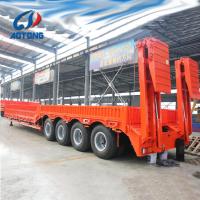 China Steel 4 Axle 60 Tons Draw Bar Hydraulic System Kit Parts Low Bed Semi Trailer Lowboy for sale