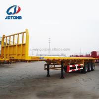 China 20ft 40ft Flat Bed Container Semi Trailer with 11.00R20 Tires and Dependable Certificate for sale