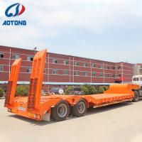 China 2 Axle 28 Tons Lowbed Lowboy Truck Trailer Semi Trailer for Heavy Equipment Transport for sale