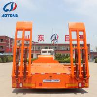 China 2 Axle 28 Tons Lowbed Lowboy Truck Trailer Semi Trailer for Heavy Equipment Transport for sale