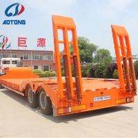 China 2 Axle 28 Tons Lowbed Lowboy Truck Trailer Semi Trailer for Heavy Equipment Transport for sale