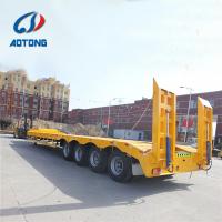 China 2 Axle 28 Tons Lowbed Lowboy Truck Trailer Semi Trailer for Heavy Equipment Transport for sale