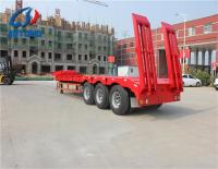 China 2 Axle Lowboy Semi Trailer Heavy Equipment Transport for Truck Trailer in Africa Kenya for sale
