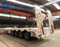 China 2 Axle Lowboy Semi Trailer Heavy Equipment Transport for Truck Trailer in Africa Kenya for sale
