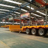 China Dual Line Brake System Tri Axle Drop Deck Semi Trailer for Heavy-Duty Transportation for sale