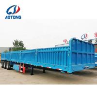 China Vehicle Master 60 Ton Drop Side Wall Fence Semi Trailer with Dual Line Braking System for sale
