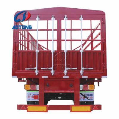 China 3 Axles 60 Tons Animal Poultry Grid Positions Semi Trailer with Max Payload 40000 kg for sale