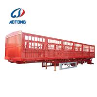 China 3 Axles 60 Tons Animal Poultry Grid Positions Semi Trailer with Max Payload 40000 kg for sale