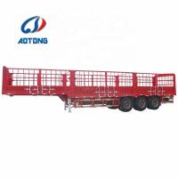 China 3 Axle Fence Semi Truck Trailer with 90 W mm*13 Thickness mm*10 Layer Leaf Spring for sale