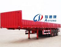 China Sale 40 Tons 600mm-1200mm Side Wall Fence Type Cargo Flat Lorry Truck Semi Trailer for sale