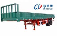 China Sale 40 Tons 600mm-1200mm Side Wall Fence Type Cargo Flat Lorry Truck Semi Trailer for sale