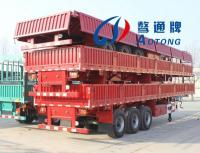 China Sale 40 Tons 600mm-1200mm Side Wall Fence Type Cargo Flat Lorry Truck Semi Trailer for sale
