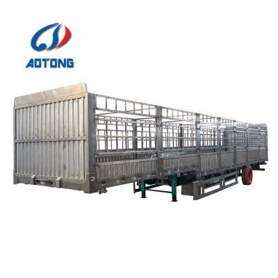 China 3 Axles 60 Tons Poultry Grid Positions Semi Trailer with Standard 28Ton Landing Gear for sale