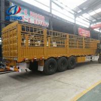 China Standard 28Ton Landing Gear 3 Axle 60 Ton Truck Open Cargo Flatbed Stake Fence Trailer for sale