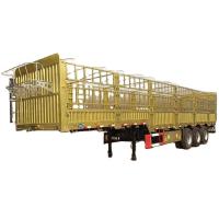China 60T Max Payload AOTONG Bulk Cargo Carrier Fence Semi Trailer for Warehouse Transport for sale