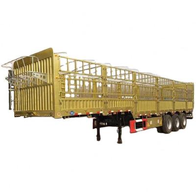 China 60T Max Payload AOTONG Bulk Cargo Carrier Fence Semi Trailer for Warehouse Transport for sale