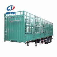China Steel 3 Axle Stake Animal Livestock Transport Cargo Fence Truck Trailers 60-80 Tons for sale