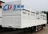 China 3 Axle 60 Ton Truck Open Cargo Flatbed Stake Fence Semi Trailer with JOST 2